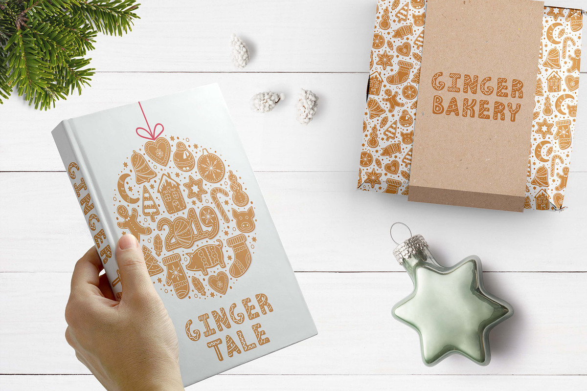 Gingerbread Christmas color SVG font, a Symbol Font by Alisovna