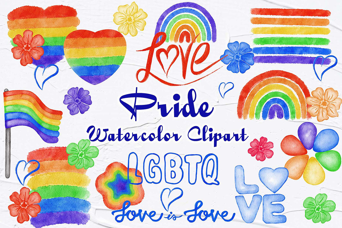 Pride Watercolor Clipart, an Illustration by BarvArt