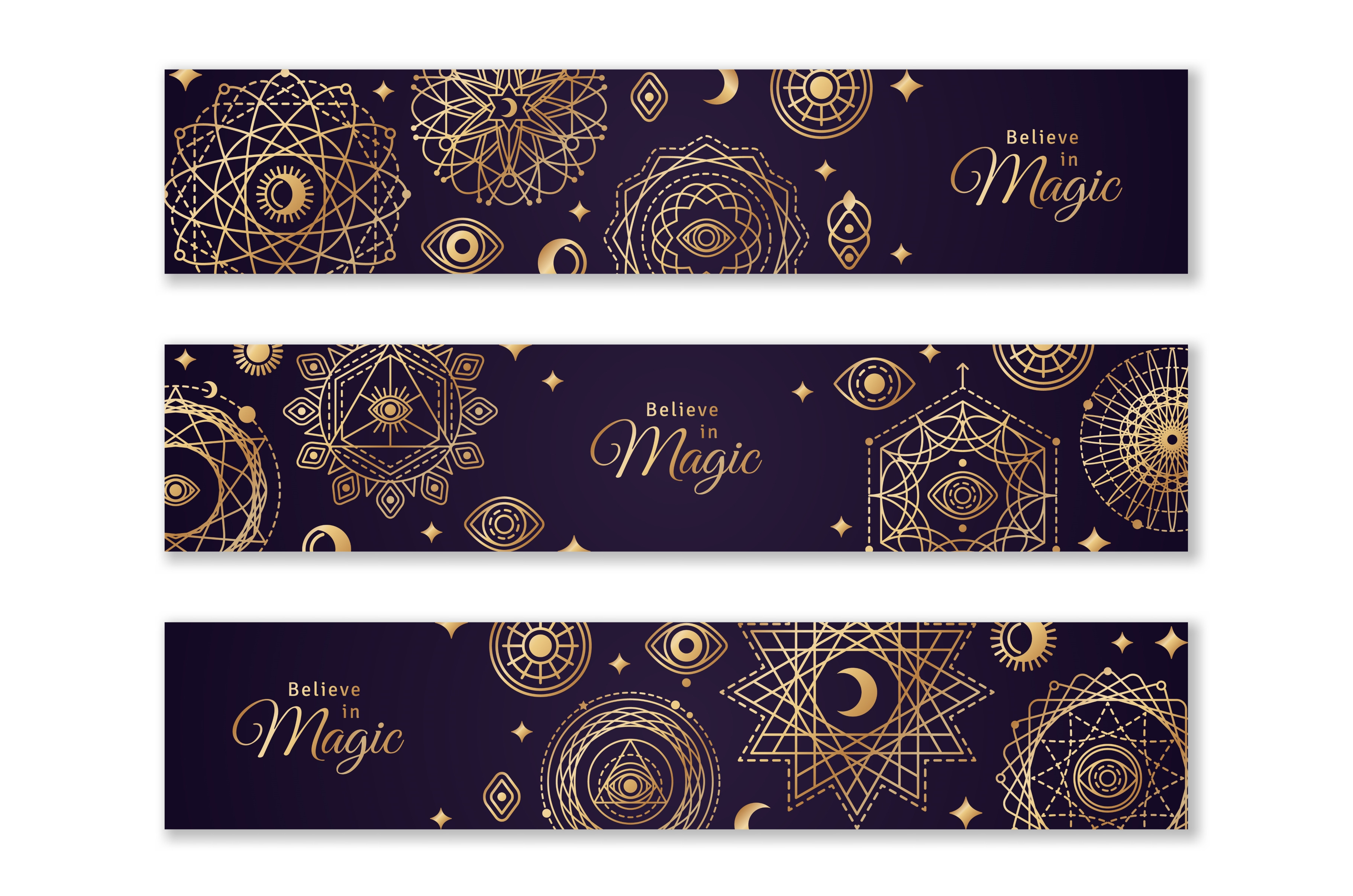 Horizontal Banners alchemy symbols, a Decorative Illustration by ...