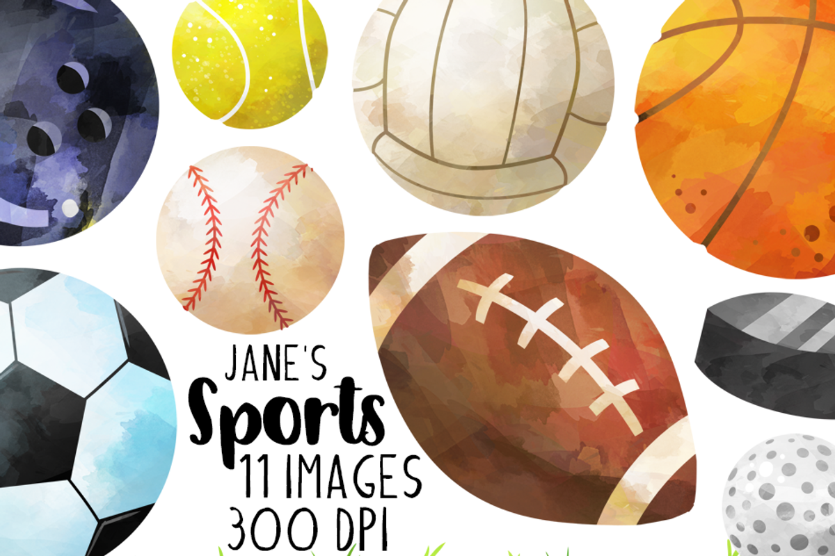 Watercolor Sports Clipart, a Sport Illustration by DigitalArtsi