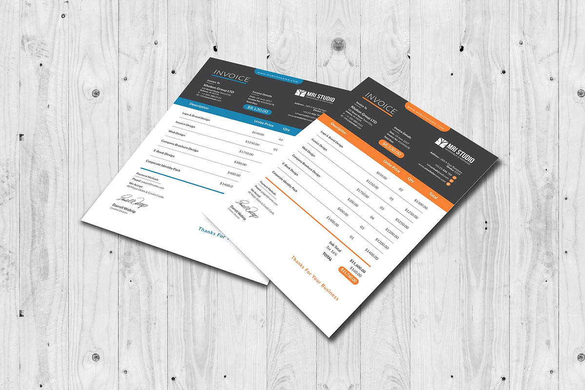 Invoice, a Stationery Template by MRI STUDIO
