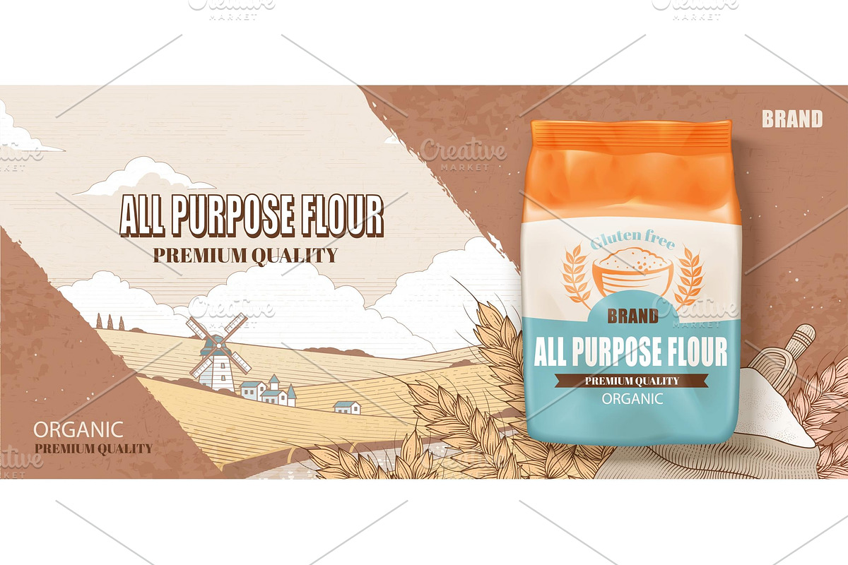 All-purpose flour pack banner ad, a Flyer Template by TotallypicRF
