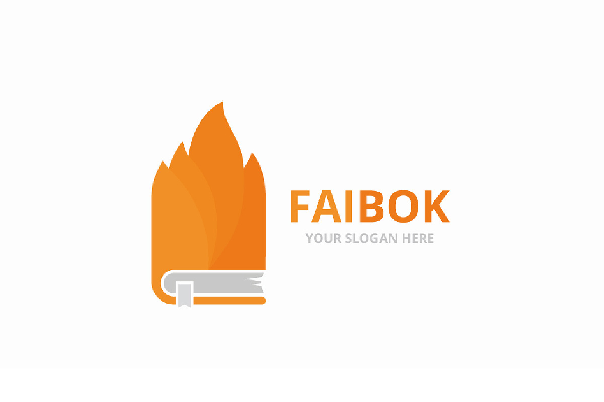 Vector fire and book logo, a Branding & Logo Template by GraphiShop
