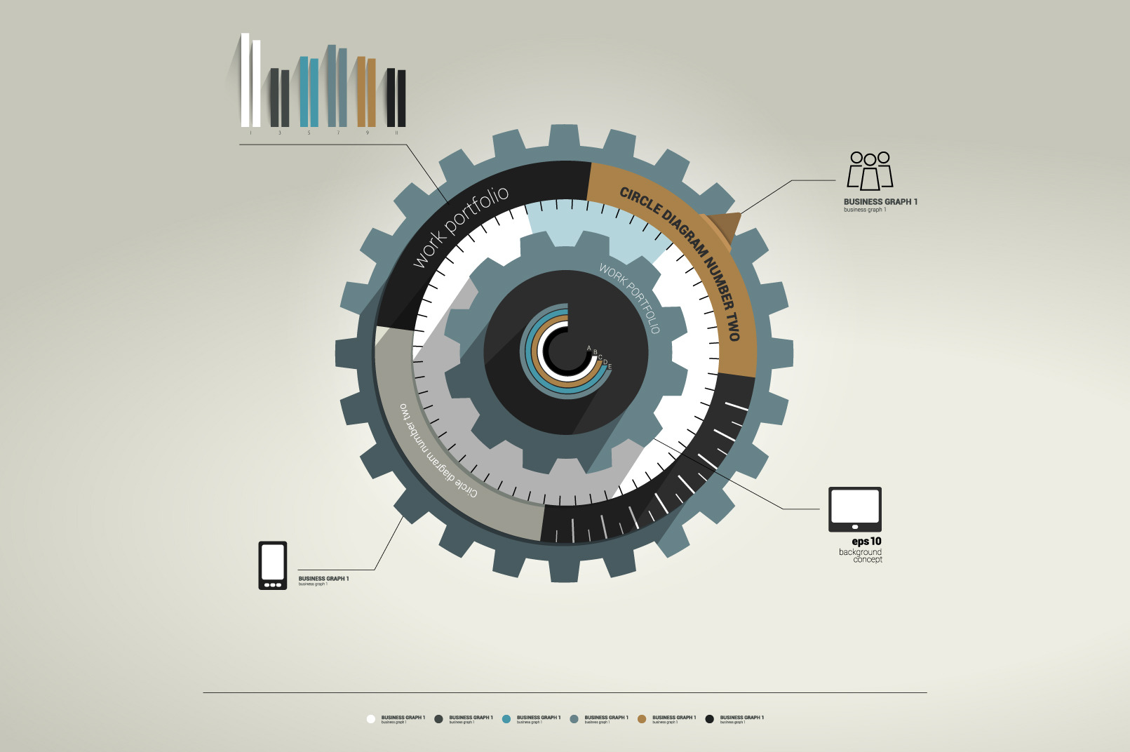 Cog wheel infographic. | Background Graphics ~ Creative Market