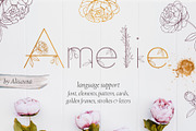 Amelie Floral Display Font, a Symbol Font by Alisovna