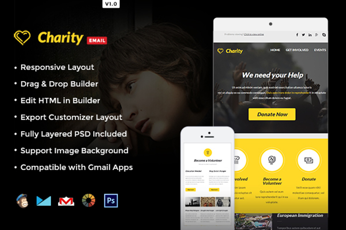 Nonprofit, NGO, Donation Email, an Email Template by NancyS