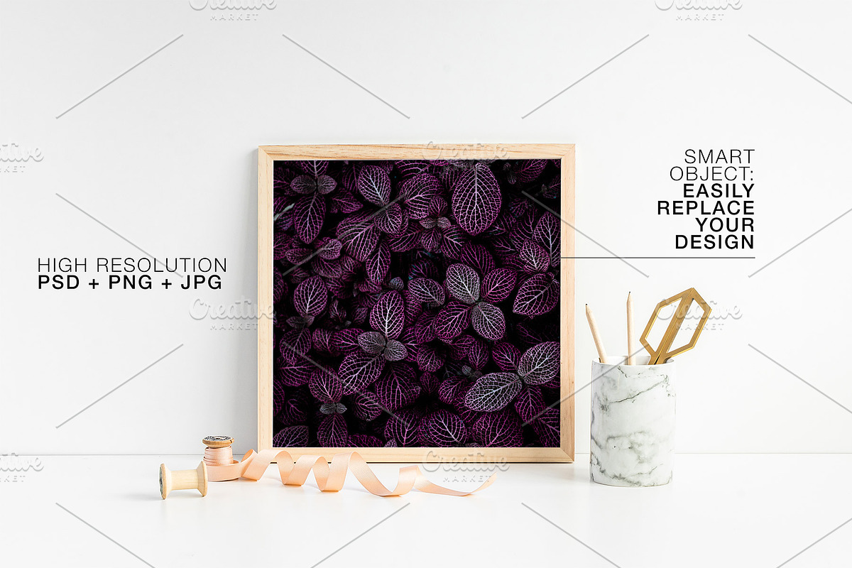 Square Frame Mockup 30x30 PSD JPG, a Print Template by Salt Color Studio