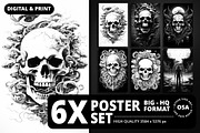 Monochromatic Evil Poster Set, a Background Graphic by Other Side Art
