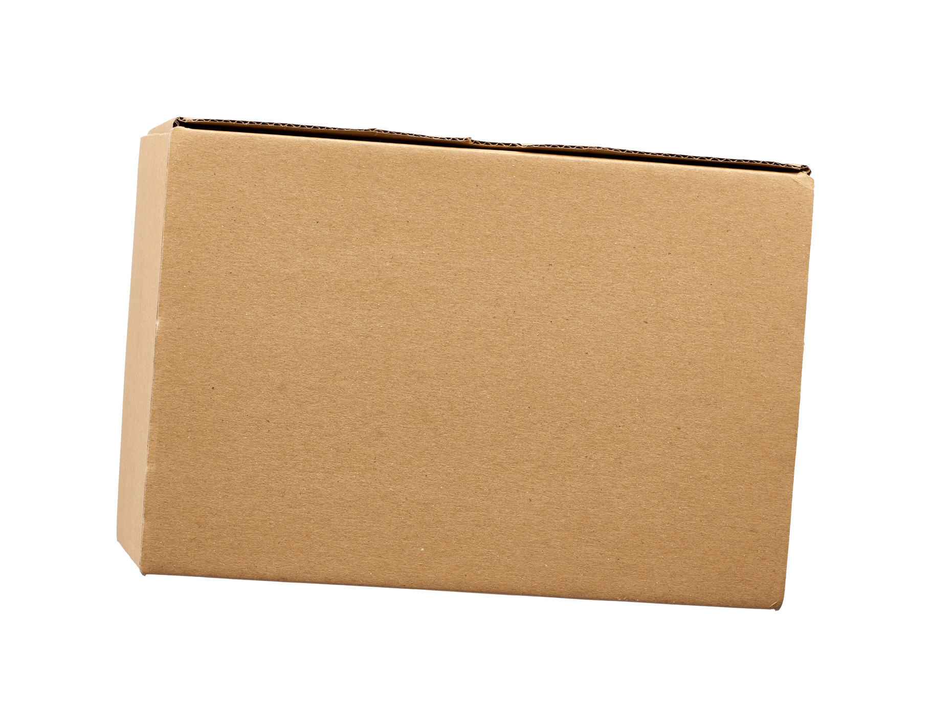 Closed brown rectangular cardboard b featuring closed, box, and ...