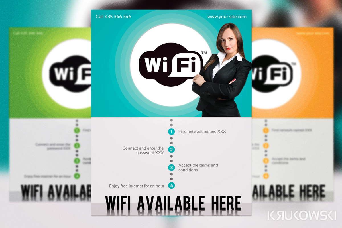 WiFi Hot Spot Flyer, a Flyer Template by Krukowski Graphics