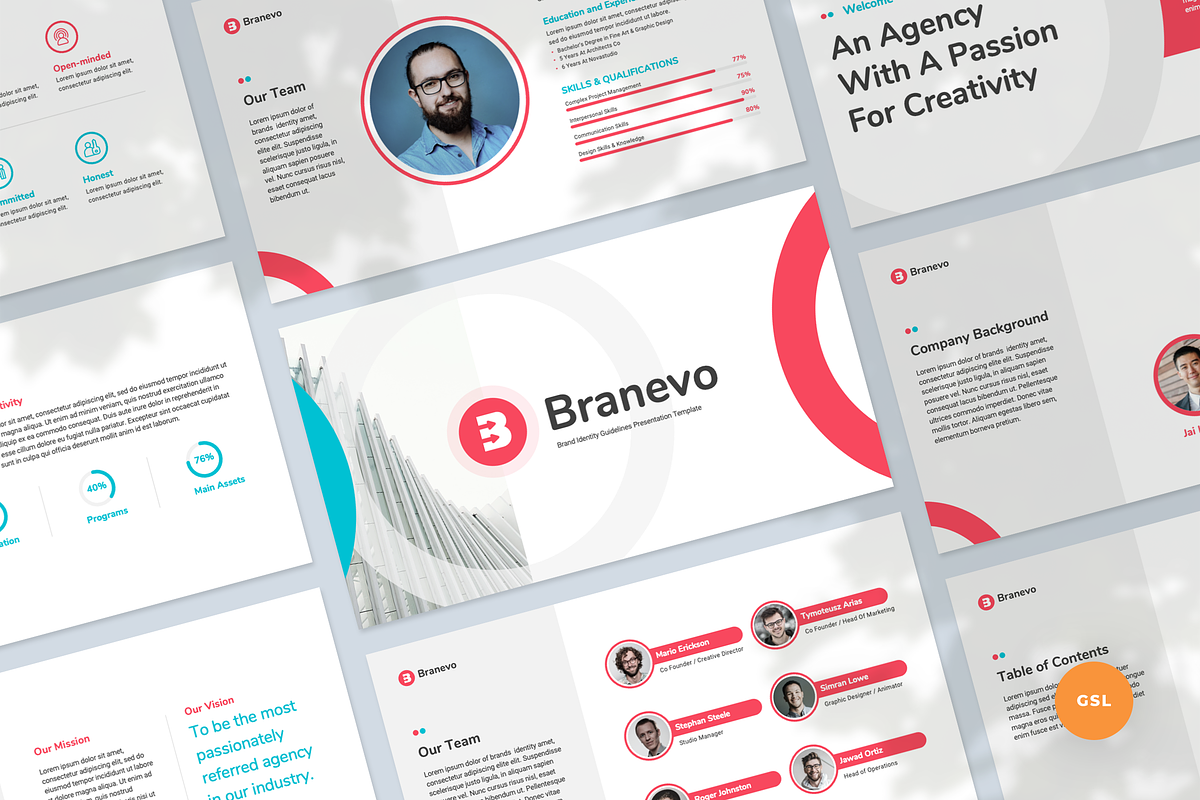 Brand Identity Slides Template, a Presentation Template by Flat Icons ...
