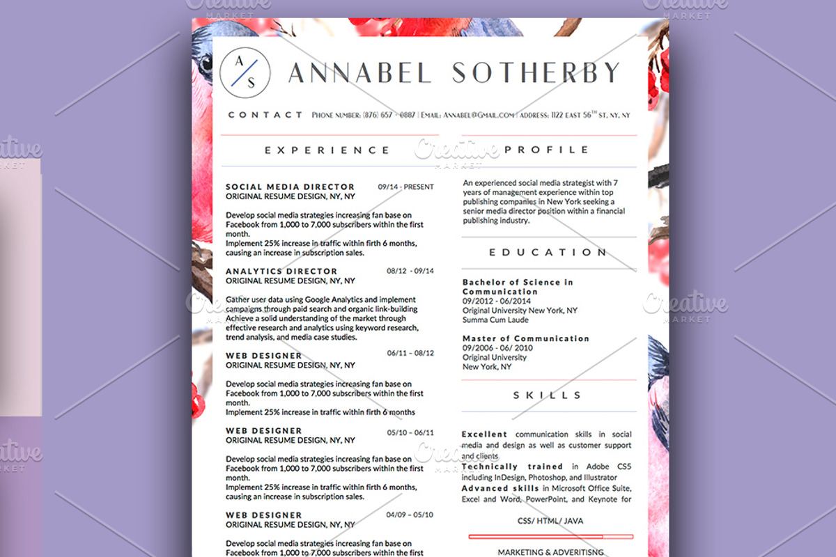 3 Beautiful Resume Designs Bundle, a Resume Template by Stand Out Shop