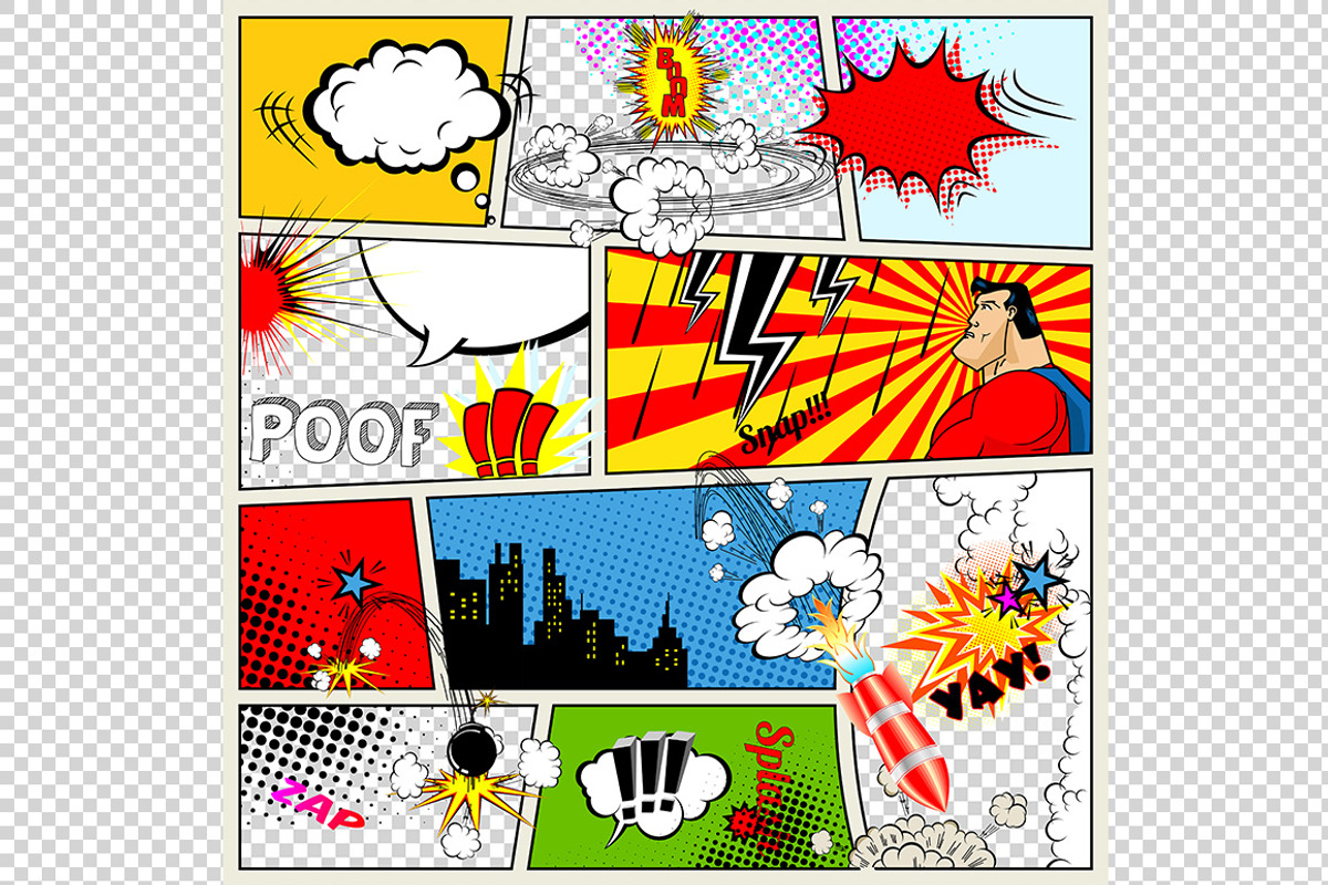 Comics Template. Vector Retro Comic, an Illustration by Things for ...