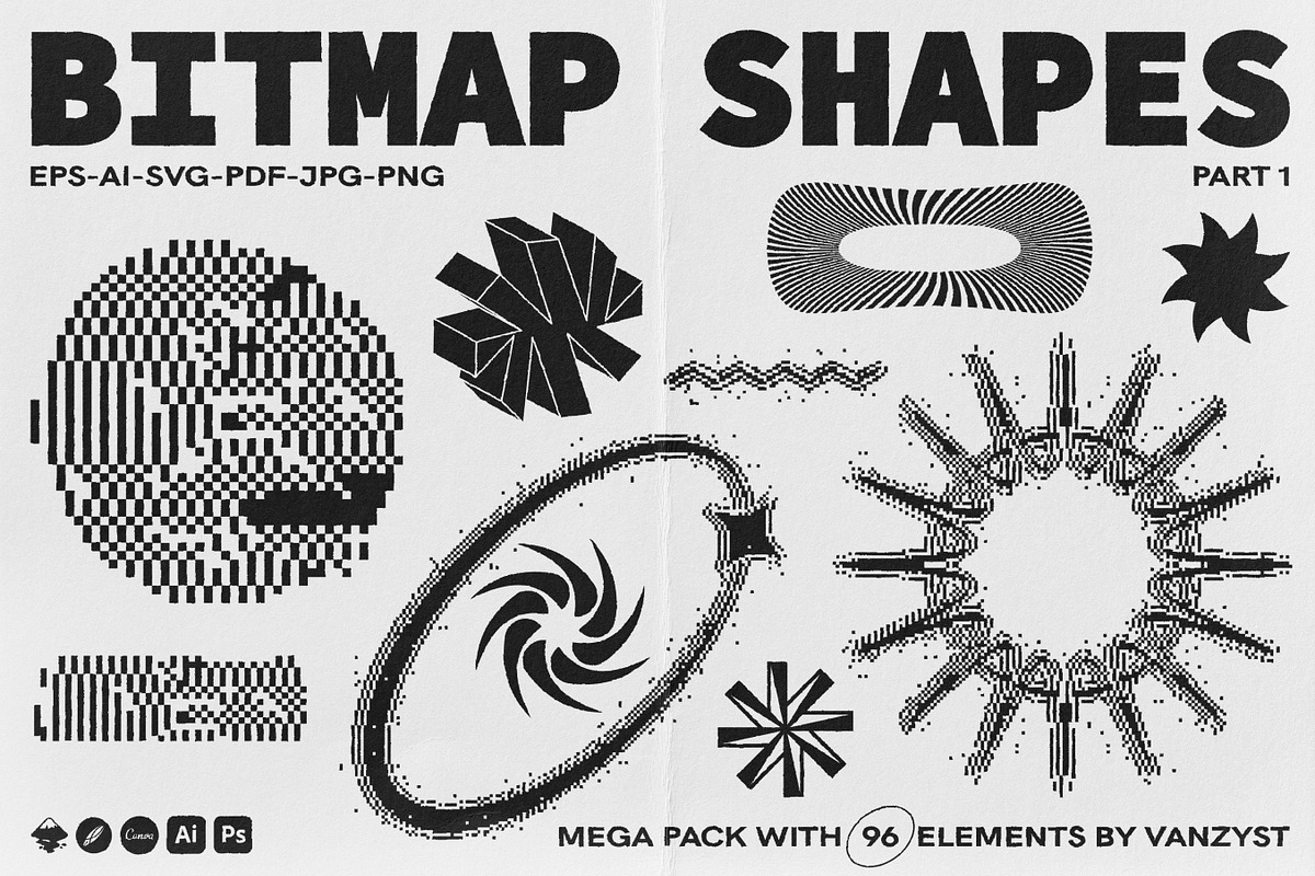 Bitmap Vector Shapes. Part 1, a Graphic by Vanzyst