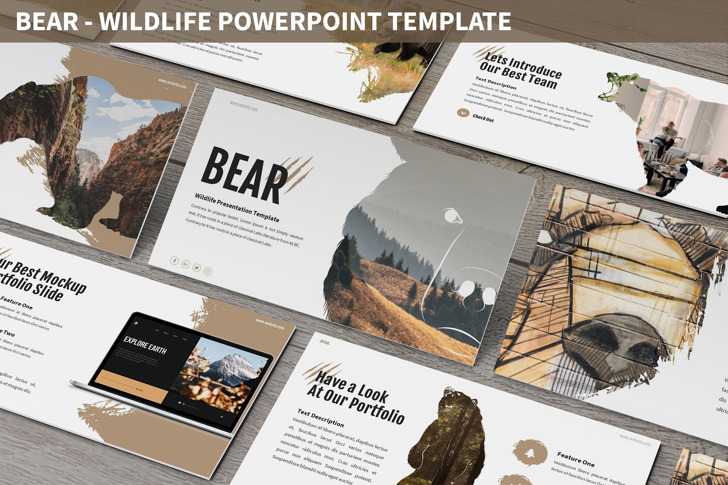 Bear - Wildlife Powerpoint Template | Presentation Templates ~ Creative ...