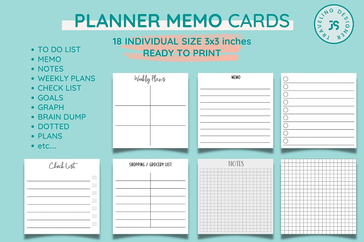 PLANNER MEMO CARDS