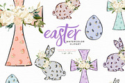 Easter Bunny Rabbit Egg Hunt Clipart | Illustrations ~ Creative Market