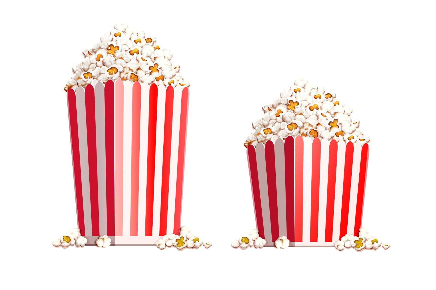 Paper bag full of popcorn. Vector., a Food Illustration by LoopAll