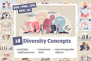 18 Diversity Concepts, a Person Illustration by VectorMine
