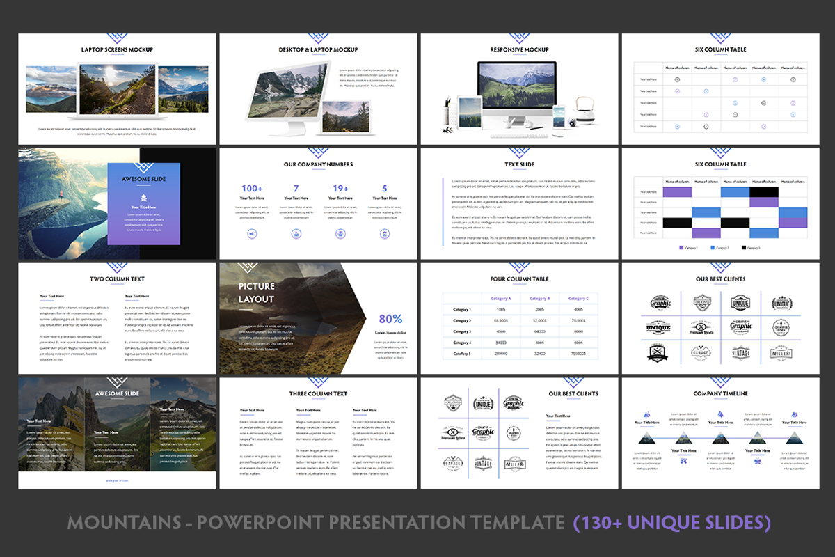 Mountains - Powerpoint Template, a Presentation Template by Helga_Design