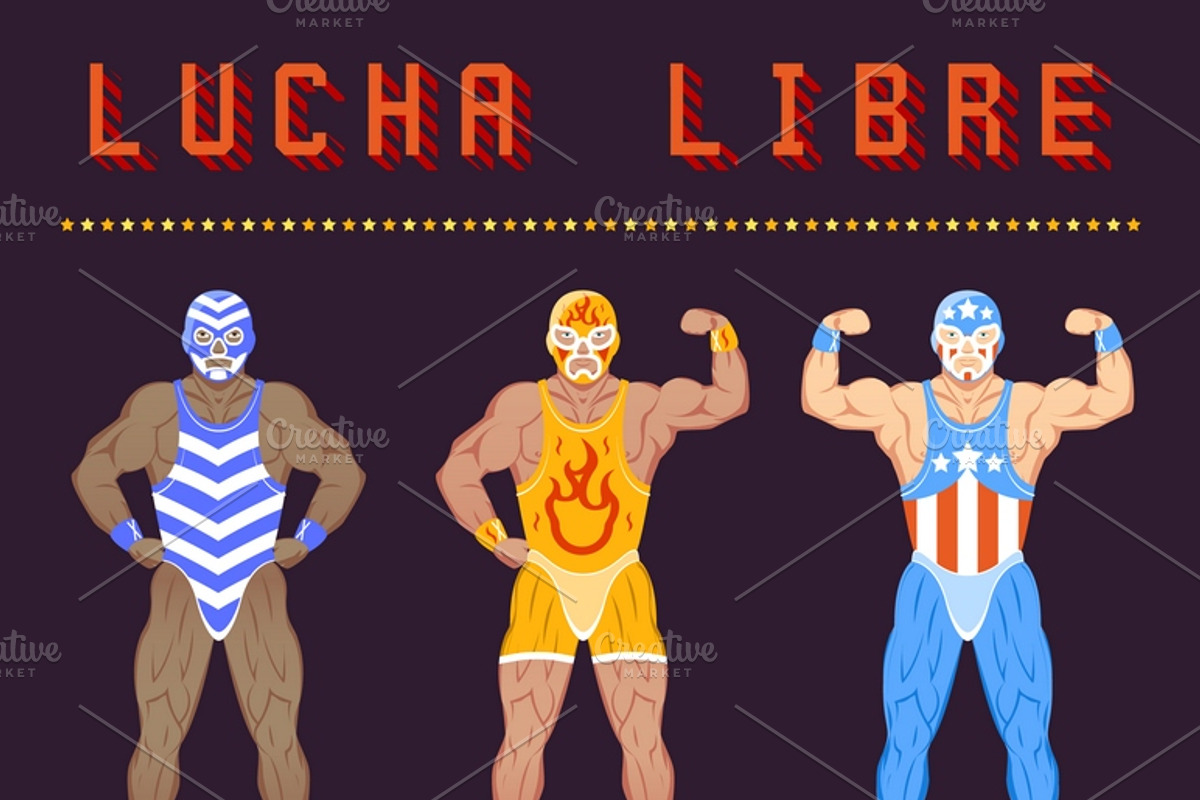 Lucha libre poster, a Person Illustration by Microvector