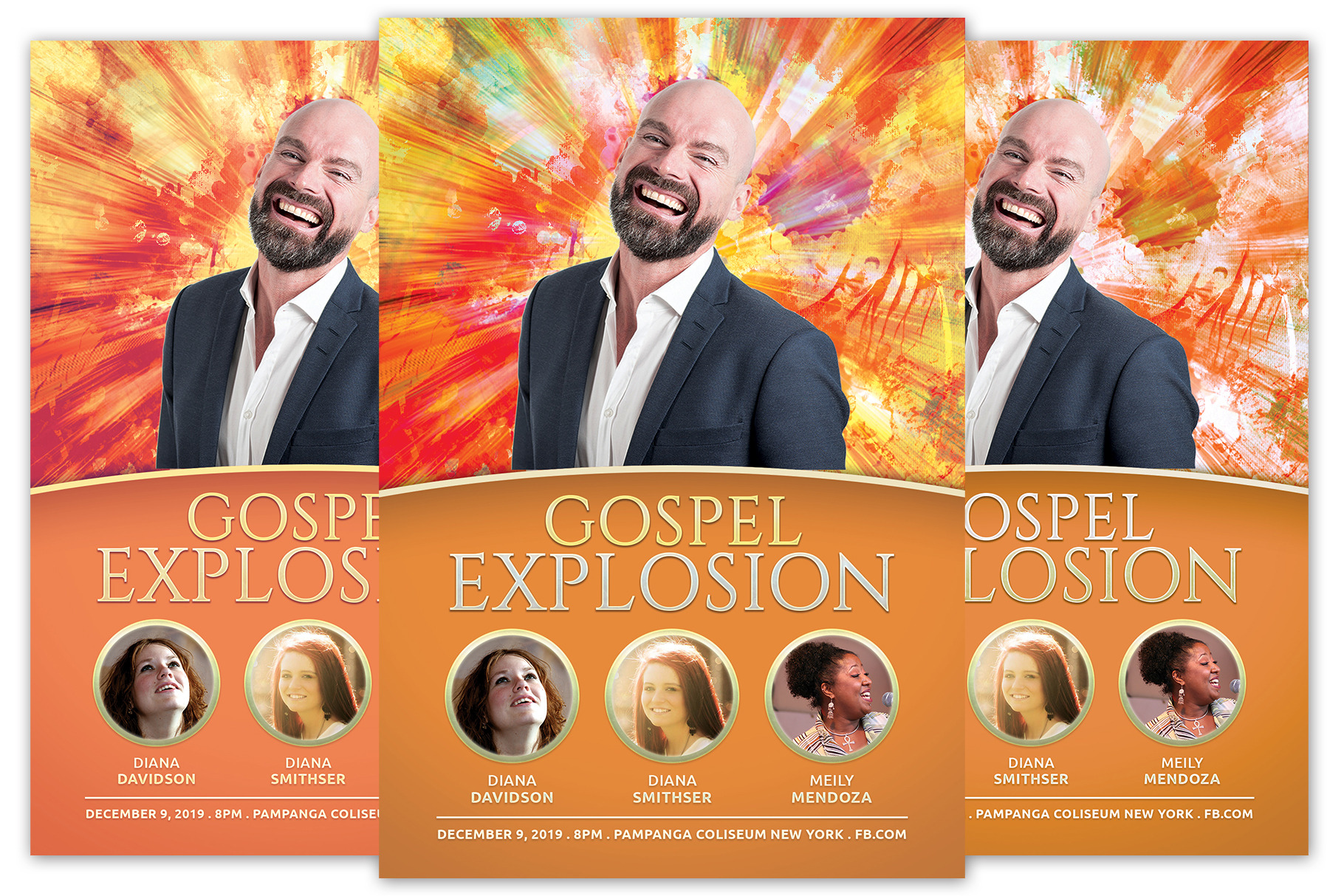 Gospel Explosion Church Flyer, a Flyer Template by KiraYamato Design Studio