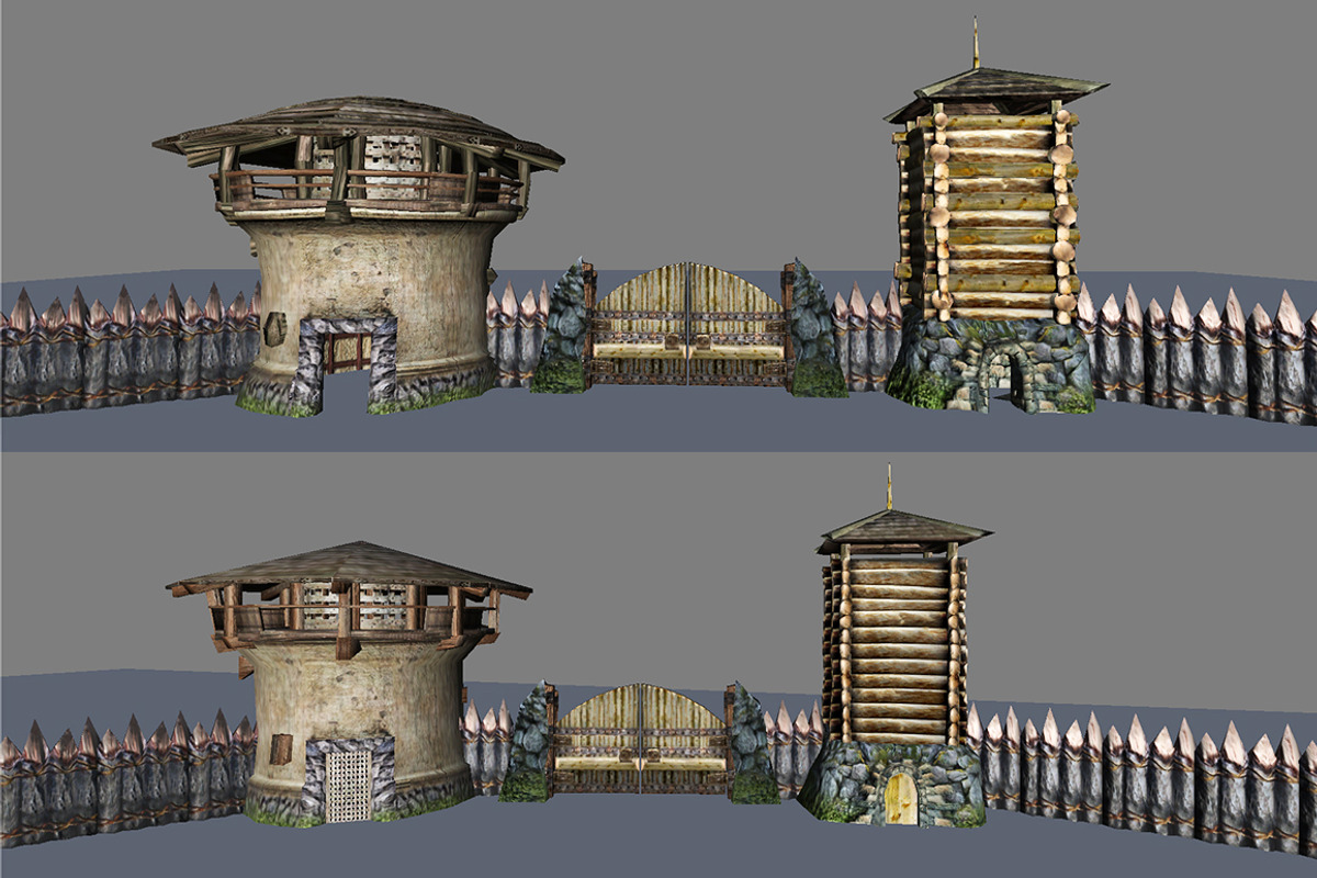 Fort Elements Pack, an Architecture 3D Model by Beatheart Creative ...