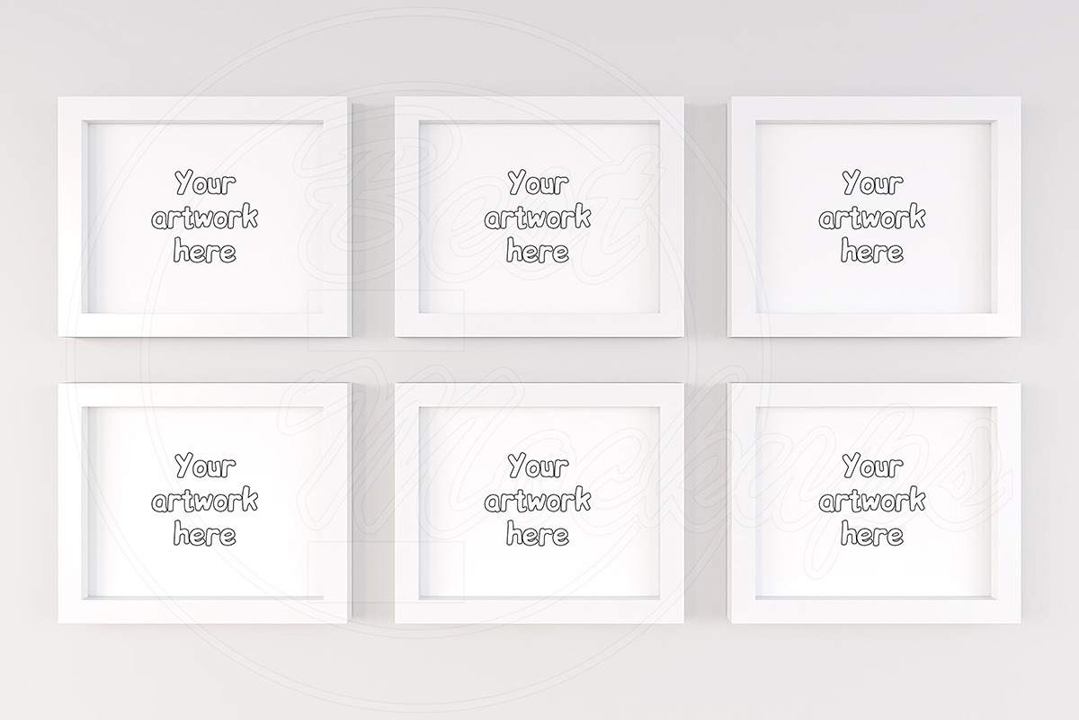 Six digital frames mockup template, a Print Template by BestMockups