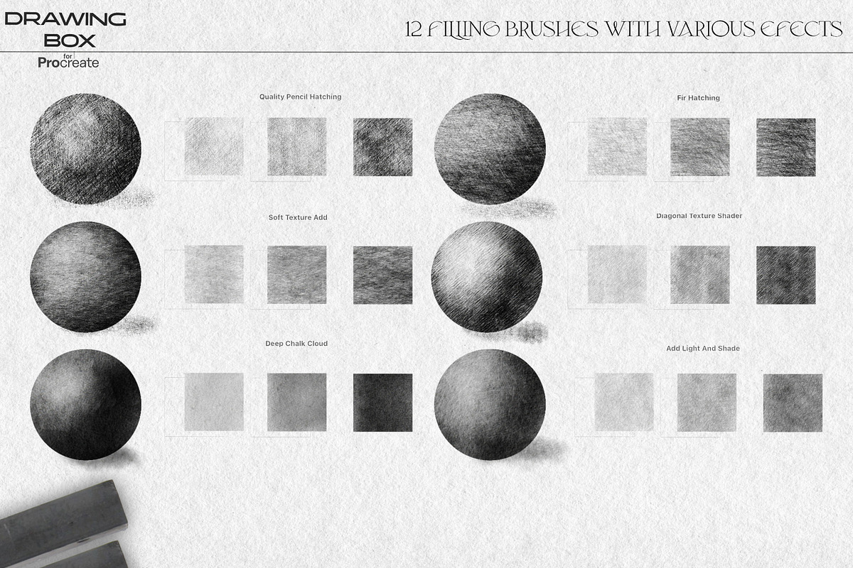 Drawing Box Pencils For Procreate, a Brush Add-On by Liquid Amethyst ...