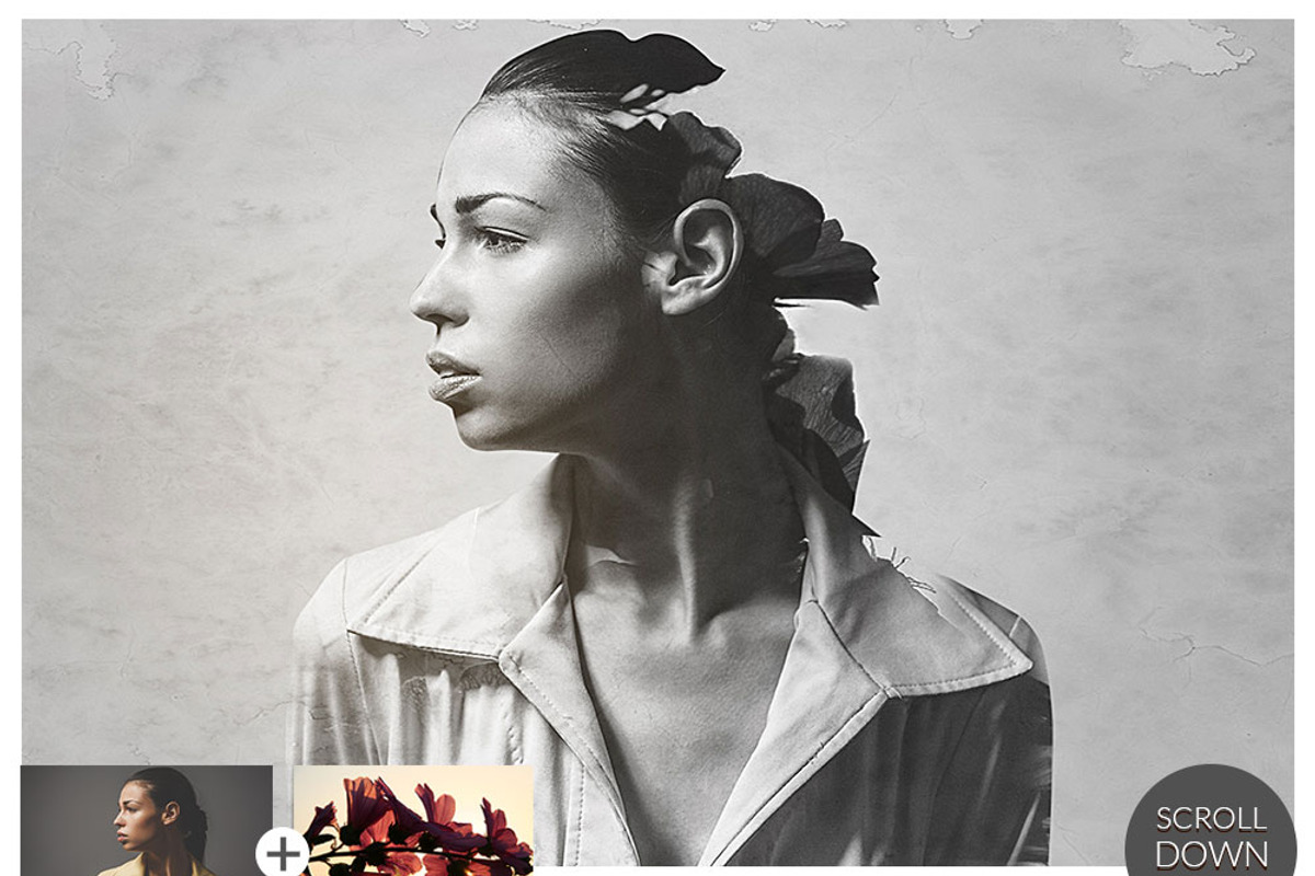 Double Exposure Photoshop Template, a Layer Style Add-On by Briell Design