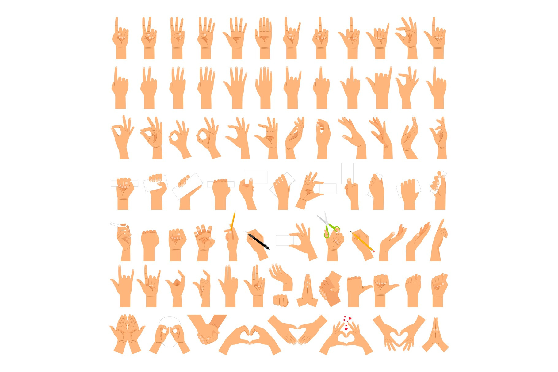Woman hands and arms expressions | People Illustrations ~ Creative Market