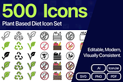 500 Plant Based Diet Icons, an Outline Icon by Juicy Icons