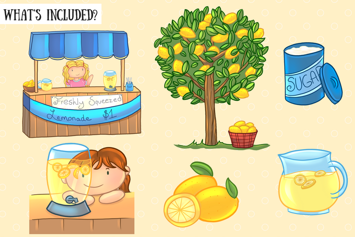 Lemonade Stand Clip Art Set, an Illustration by Keepin' It Kawaii ...