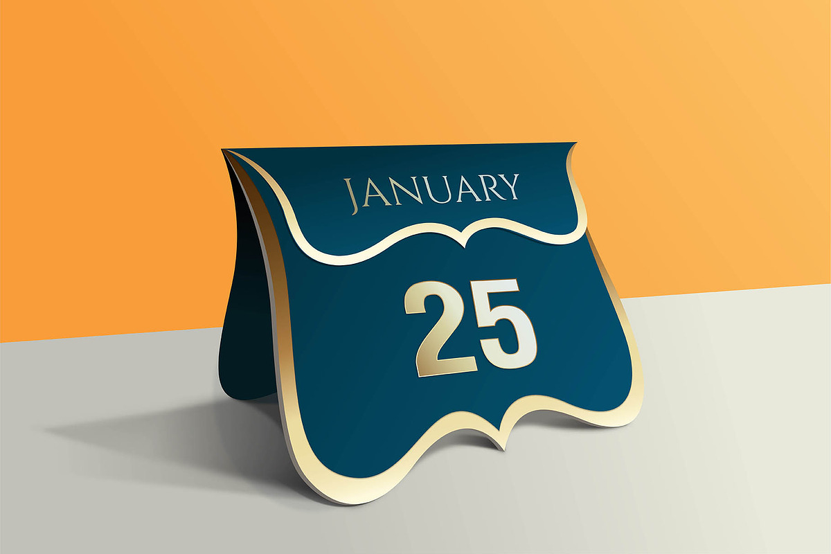 FULL EDITABLE DATE CALENDAR MOCKUP, a Product Mockup by M6 Gallery