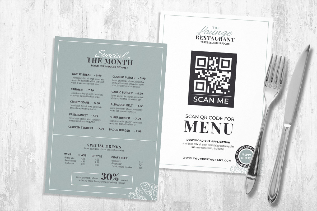 Minimal Food Menu Templates, a Flyer Template by BrandPacks