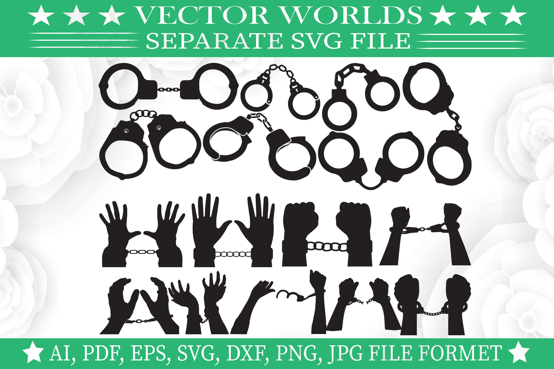 Handcuffs Svg, Criminal Svg, an Object Graphic by VectorWorlds