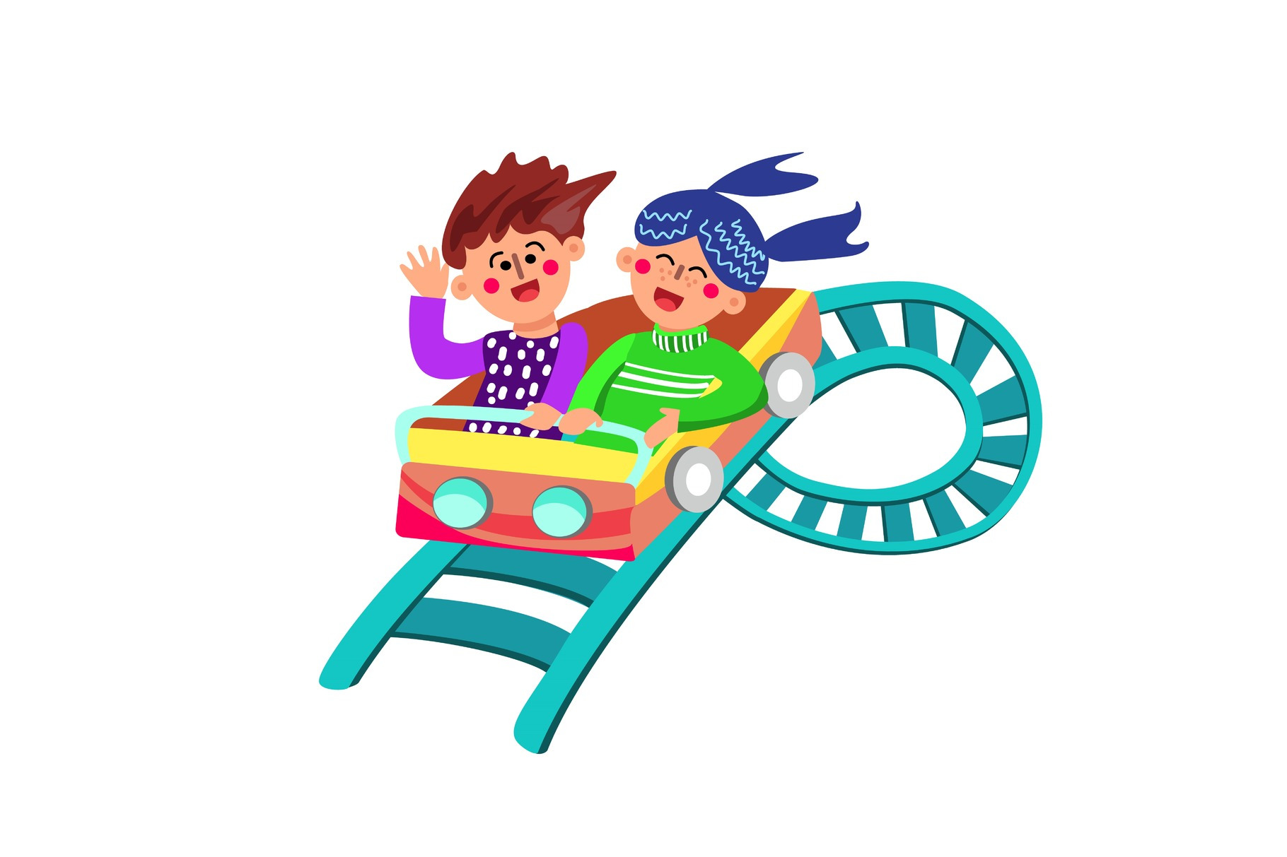 Characters Have Fun Riding, an Illustration by pikepicture