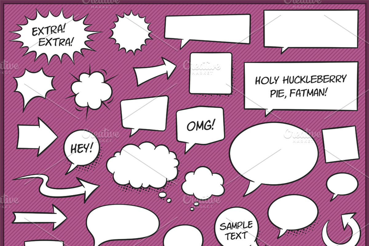 Comic Book Elements, an Object Illustration by Mera Pixels