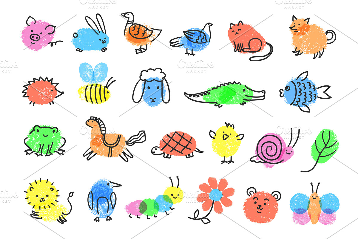 Finger paint art game for kids, easy, a Background Graphic by Frogella