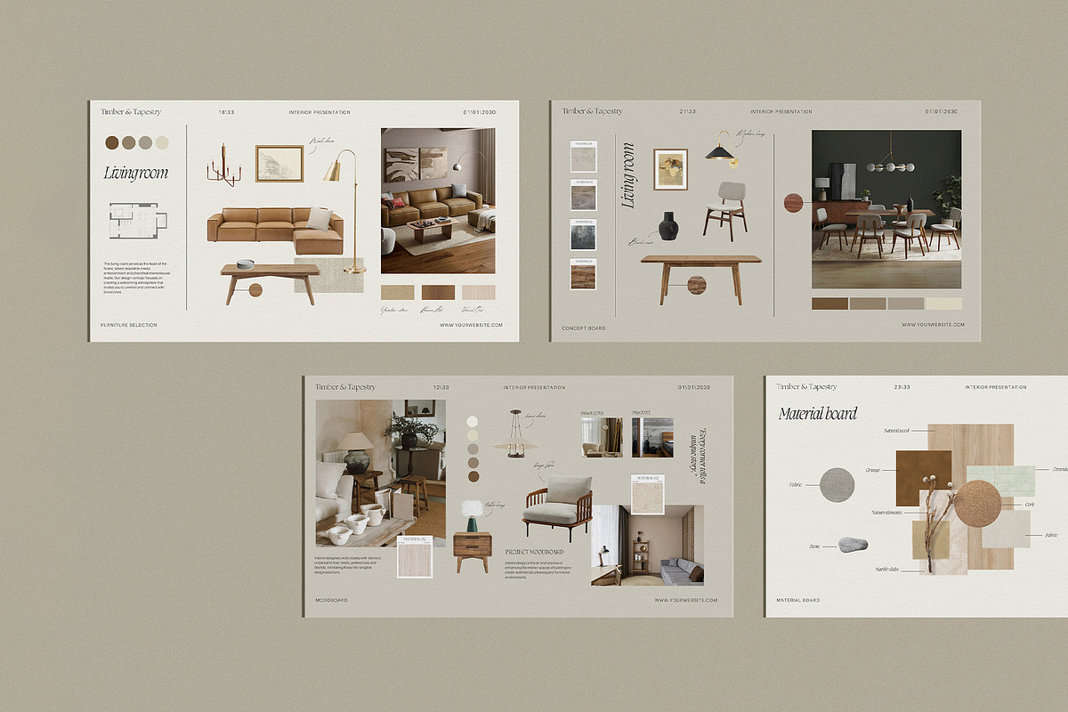 Interior Design Presentation Canva Template | Amare Creative