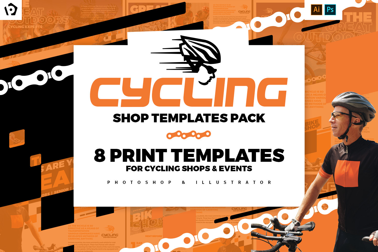 Cycling Shop Templates Pack, a Flyer Template by BrandPacks