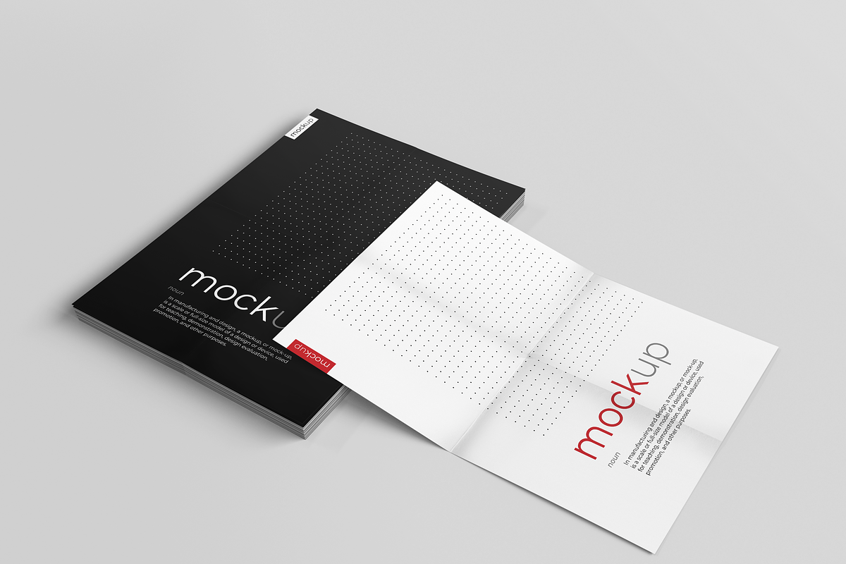 Creased Paper Mockup, a Print Template by KIPET