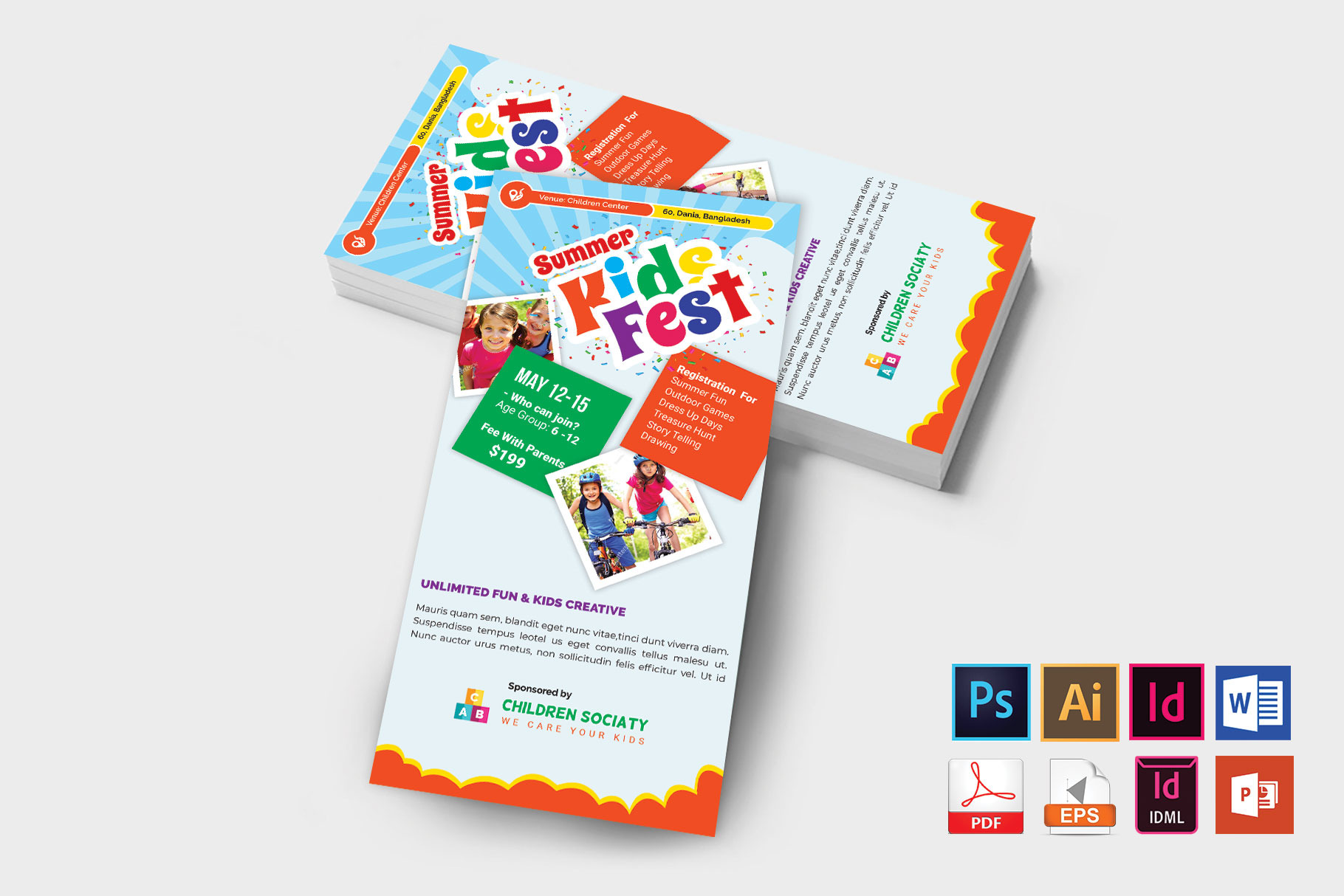 Kids Summer Camp DL Flyer Vol-1, a Flyer Template by Imagine Design Studio