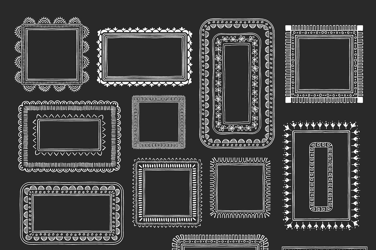 Hand drawn frames & borders, an Illustration by Anatartan Design