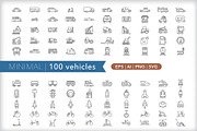 Minimal 100 vehicle icons, an Icon by Picture Window