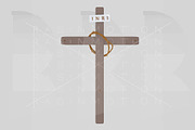 Cross Inri and christ Crown, an Illustration by rasinmotion