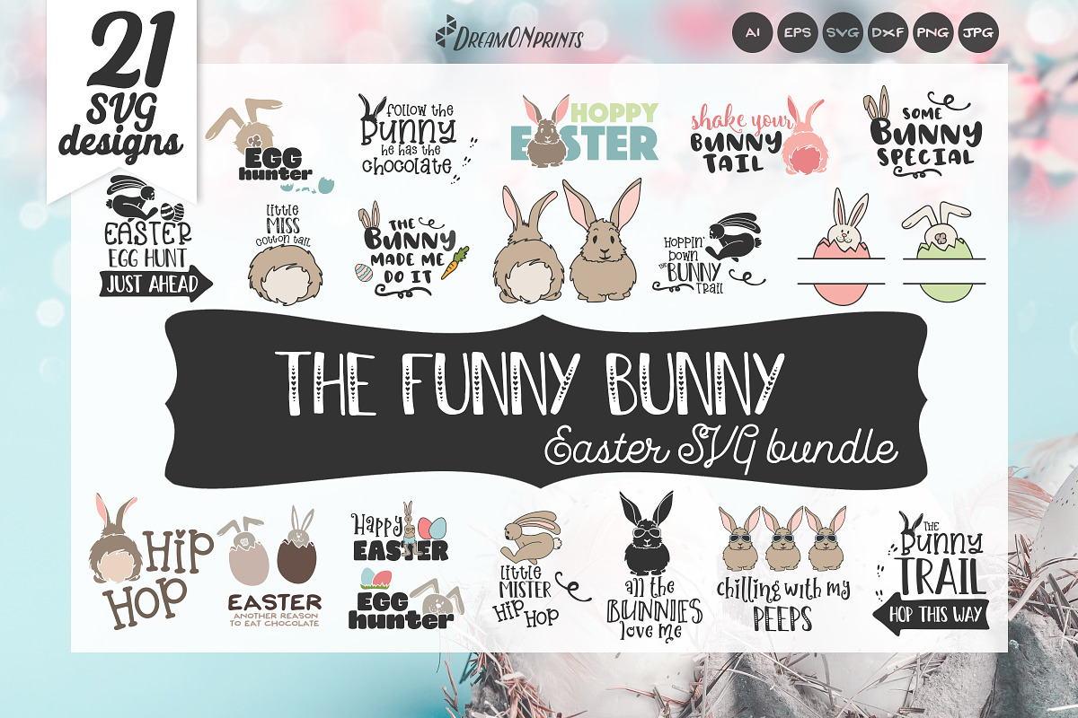 The Funny Bunny BUNDLE SVG Vector, an Illustration by DreamONprints