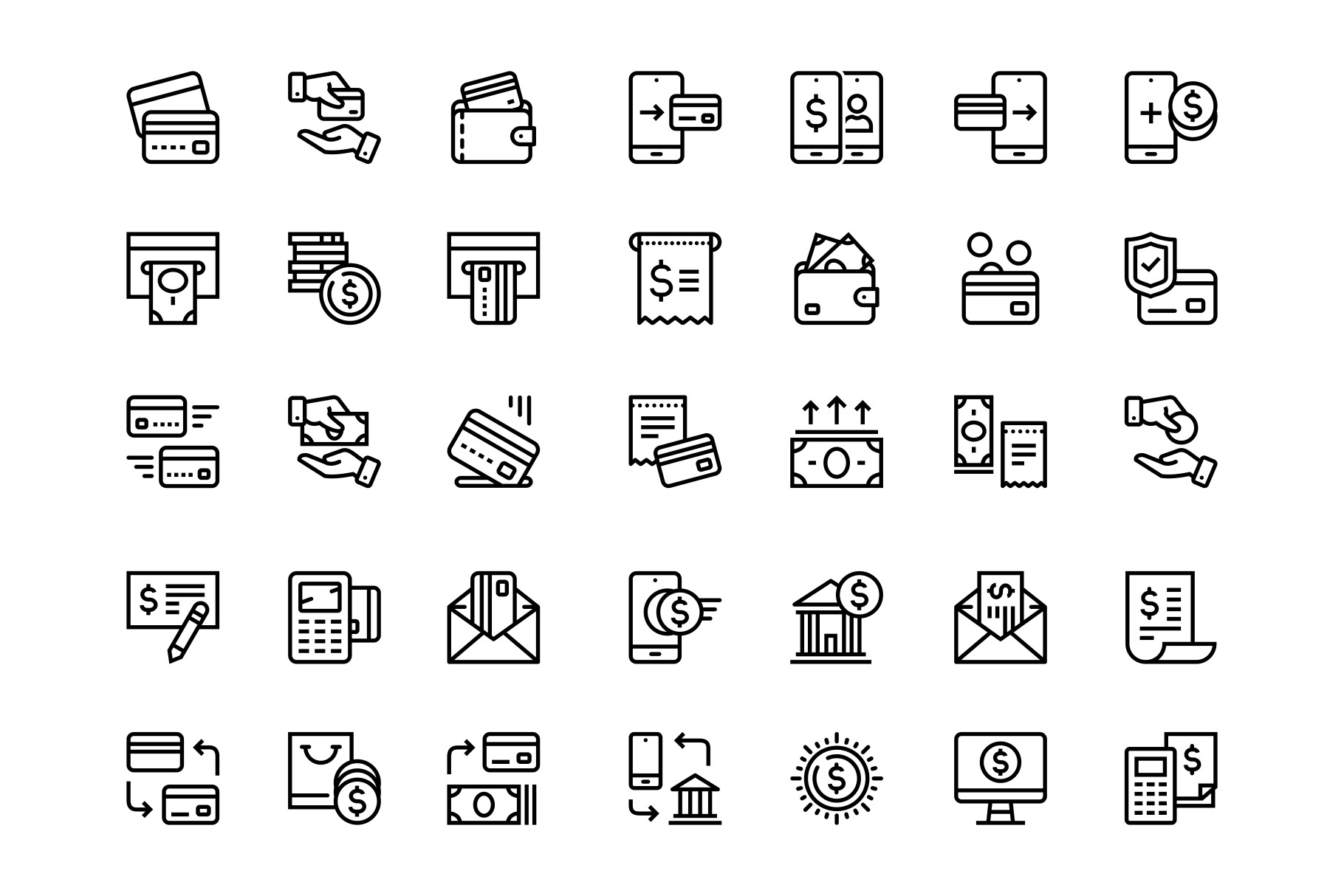 Payment, money, finance, card icons, an Outline Icon by karetniy