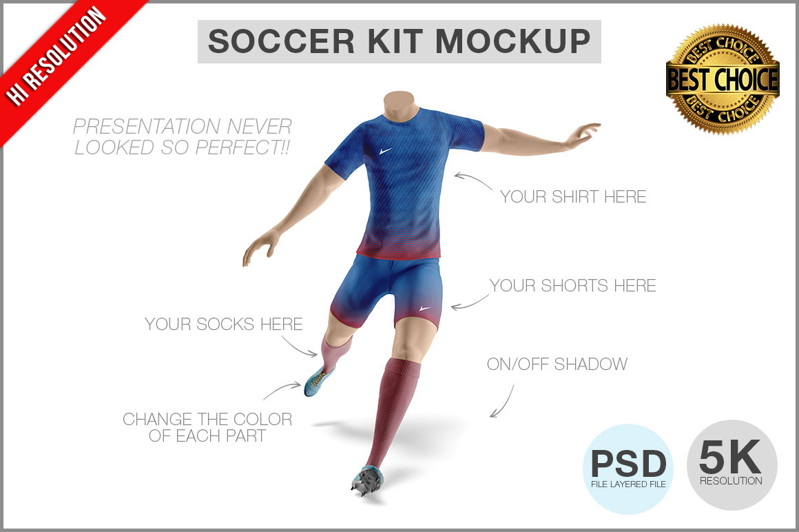 Soccer Team Kit Mockup, an Advertising Mockup by Bruno's Shop