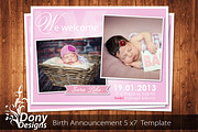 Newborn Baby Card Announcement | Card Templates ~ Creative Market